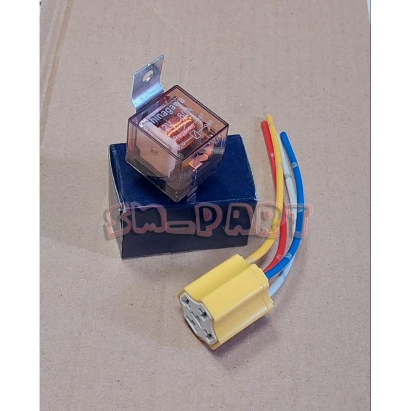 Jual TW SOKET RELAY KERAMIK + RELAY 12V 30A-80A KAKI 4 SOKET RILEY ...