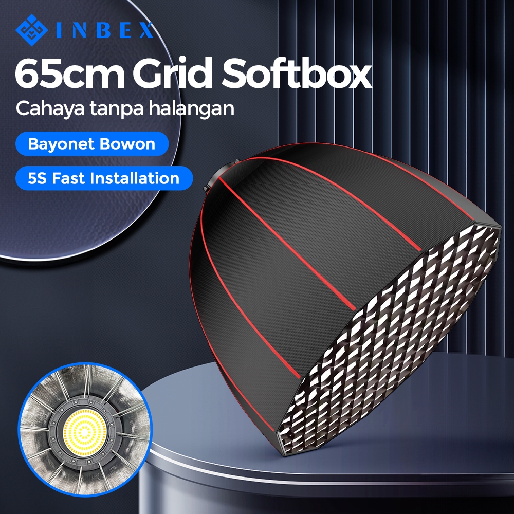 Jual INBEX 65CM Grid softbox with Grid Bowens Mount Professional ...