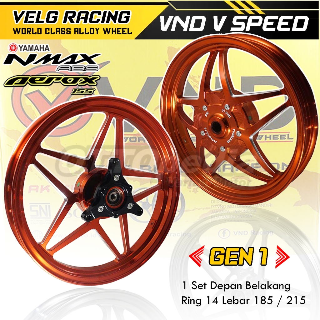 Jual VND Velg V Speed Racing Model X1R CNC Pnp Yamaha Nmax Aerox 155 ...