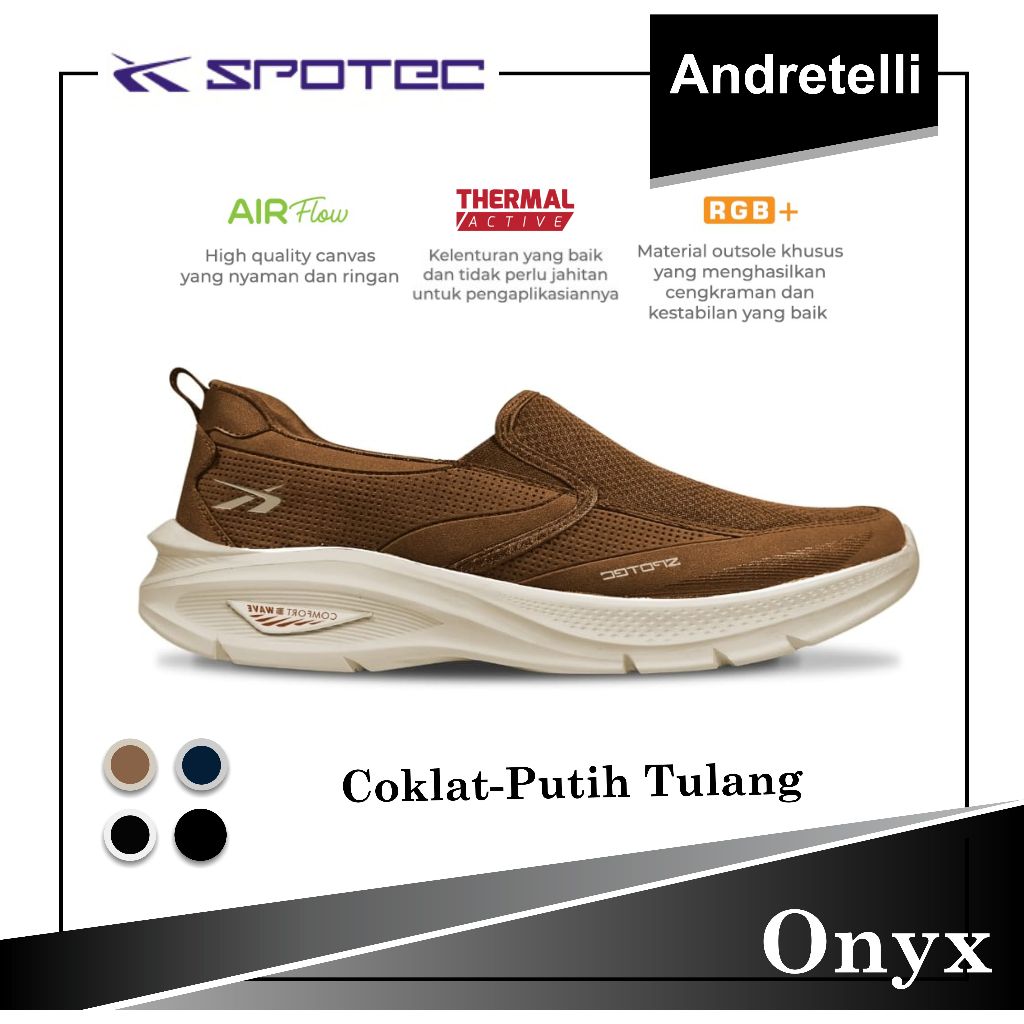 Jual SPOTEC ONYX Sepatu Walking COKLAT TUA / PUTIH TULANG | Shopee ...