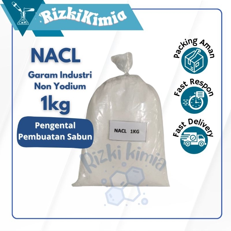 Jual NaCl Garam Industri Non Yodium Sodium Natrium Chloride 1 kg | Shopee Indonesia