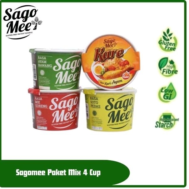 Jual SAGO MEE PAKET 4 CUP A SAGOMEE MIE INSTAN ENAK SEHAT GLUTEN FREE ...