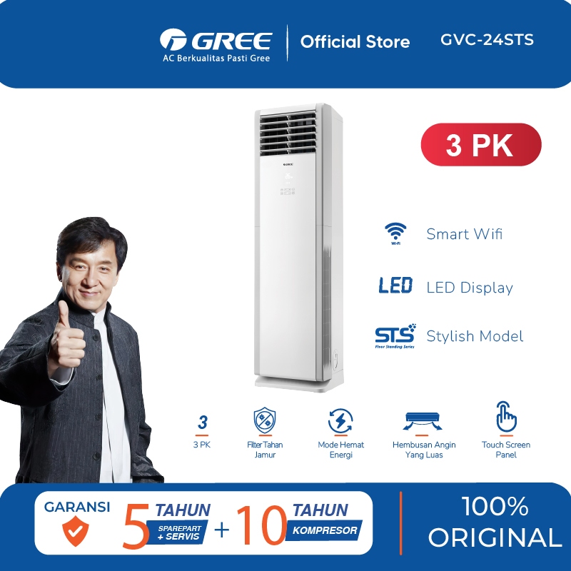 Jual GREE AC Floor Standing 3PK - Non-Inverter - Dengan Smart WIFI dan LED Display - STS Series ...