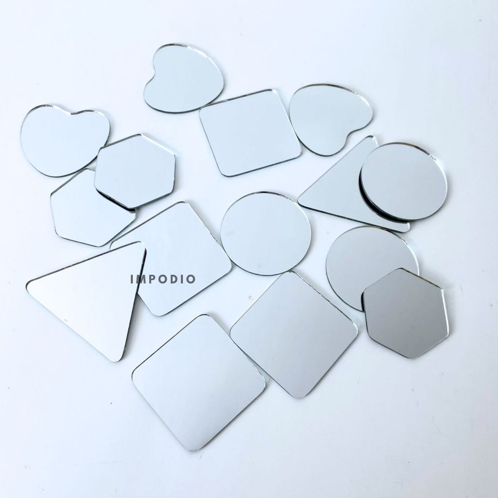 Jual IMPODIO Cermin mini kecil hiasan craft 5 variant bentuk props ...