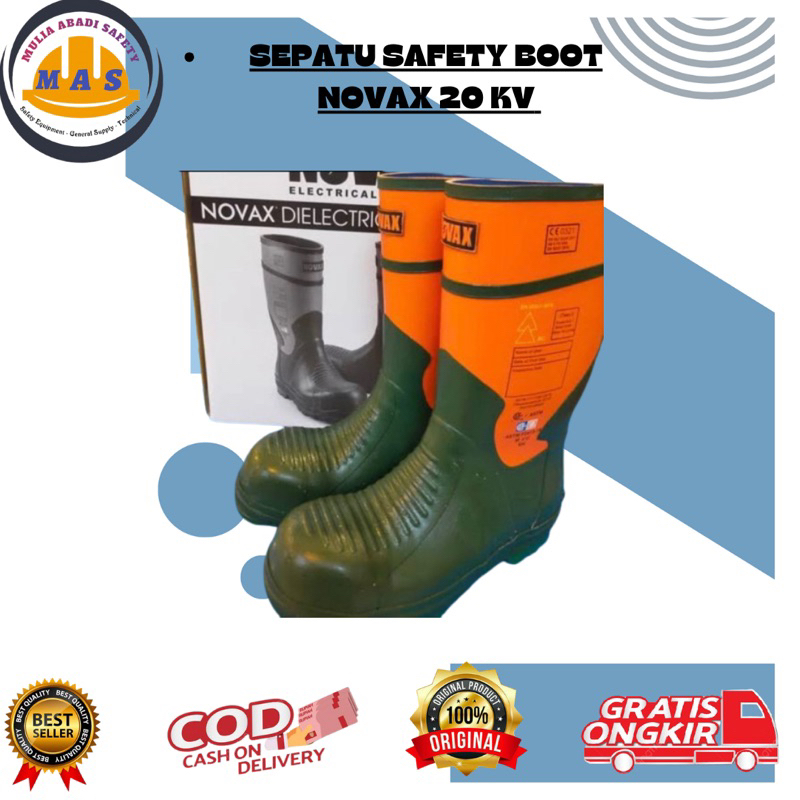 Jual Sepatu Safety BOOT LISTRIK NOVAX 20 KV / Sepatu Safety Boot Tahan ...