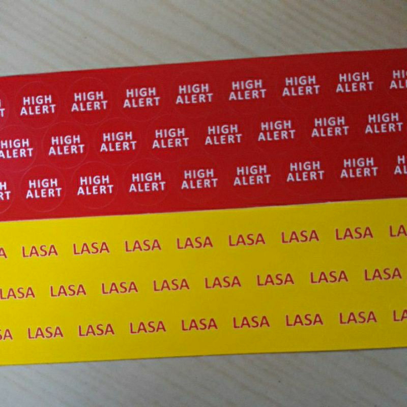 Jual Stiker Label Lasa dan High Alert Bulat 2.4 cm | Shopee Indonesia