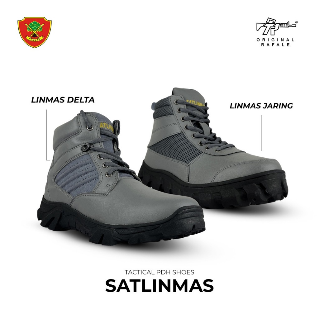 Jual Sepatu Lapangan Linmas Abu /Sepatu Tactical PDH Linmas Abu/ Sepatu ...