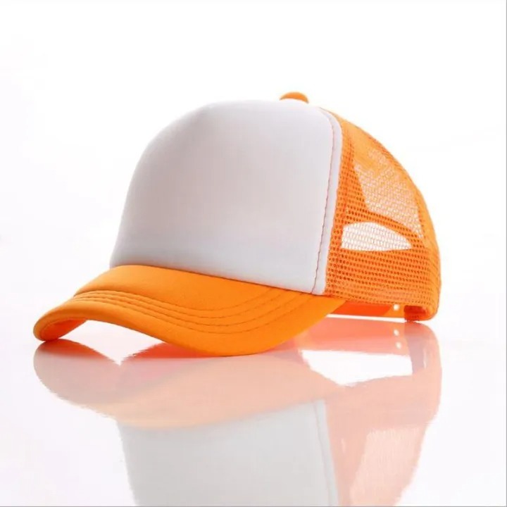 Jual Supplier Topi Trucker Distro Jaring Polos Warna Putih Oren ...