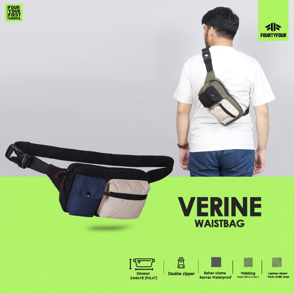 Jual FOURTYFOUR x Zigzag Lang Tas Pria WaistBag Premium - Tas Pinggang ...