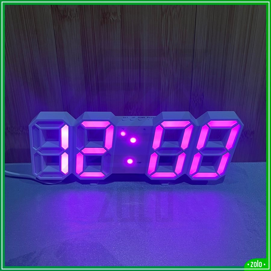 Jual [zolo] Jam Dinding LED 3D / Jam Meja Digital LED 3D Bentuk Angka ...