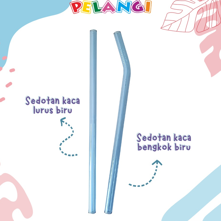 Jual PELANGI | Sedotan Minuman Kaca Biru Bengkok Dan Lurus | Shopee ...