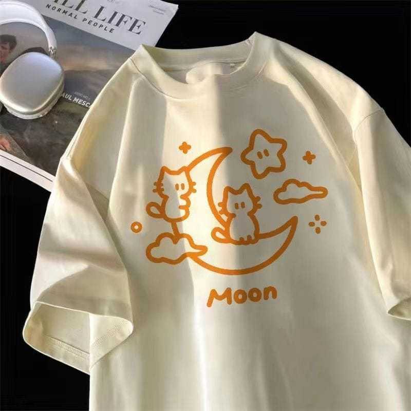 Jual Kaos Dual Cat In The Moon Yang Lucu dan Keren | Shopee Indonesia
