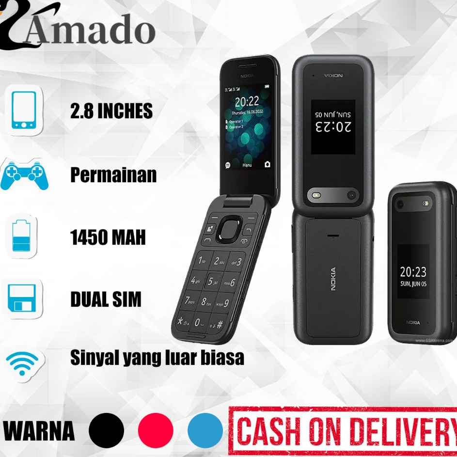 Jual AMADO NOKIA 266 FLIP Phone 2G DUAL SIM GARANSI HP JADUL NOKIA ...
