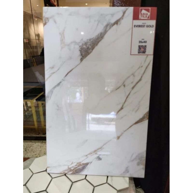 Jual keramik dinding 25x40 putih corak gold asia tile everest gold ...