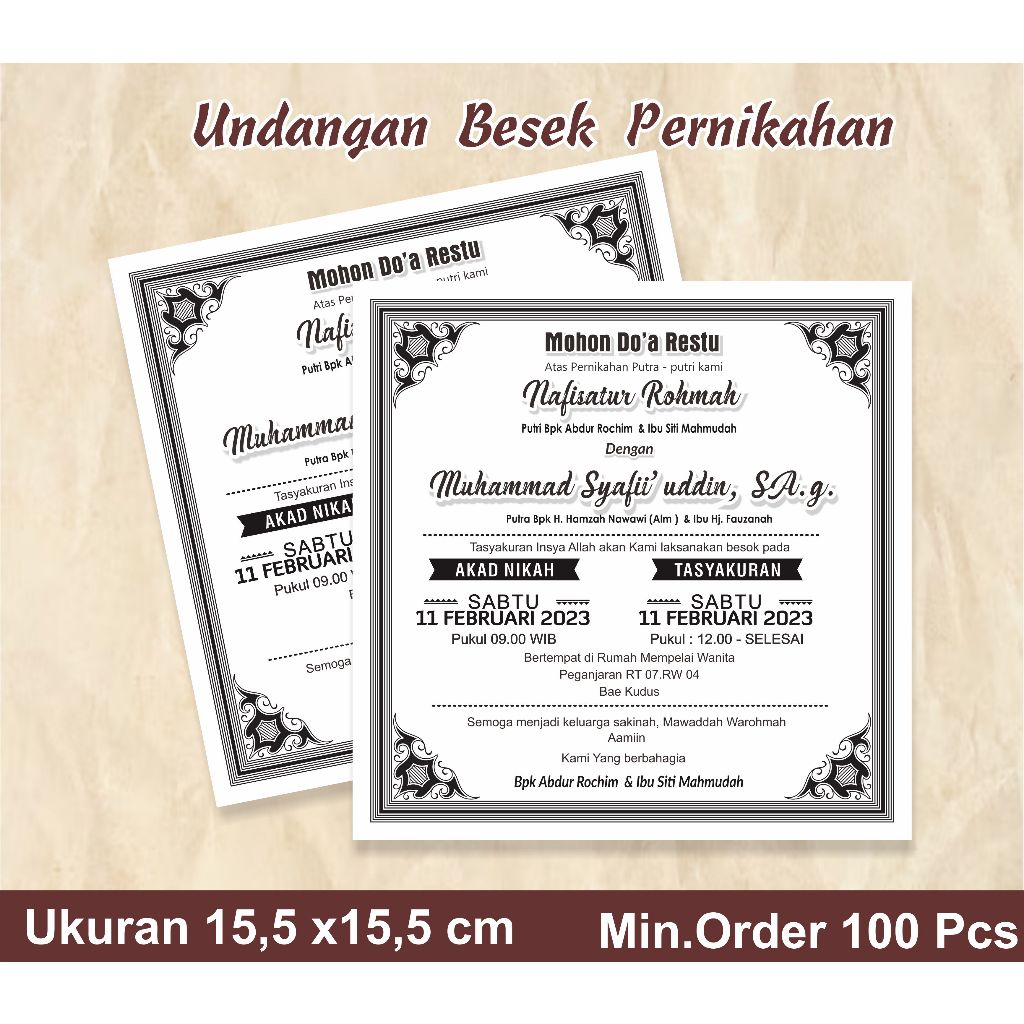 Jual Undangan Pernikahan Besek | Undangan Sorogan | Undangan Punjungan ...