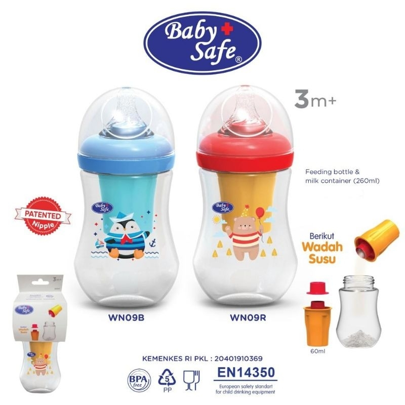 Jual Baby Safe WN09 Botol Susu Wide Neck dengan Milk Container 260ml ...