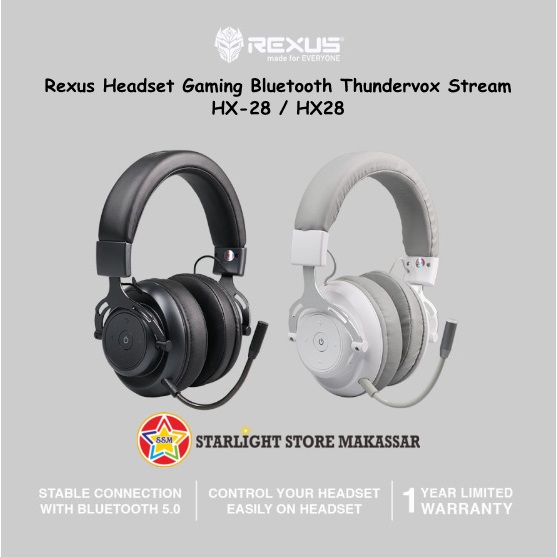 Jual Rexus Headset Gaming Bluetooth Thundervox Stream HX-28 / HX28 ...