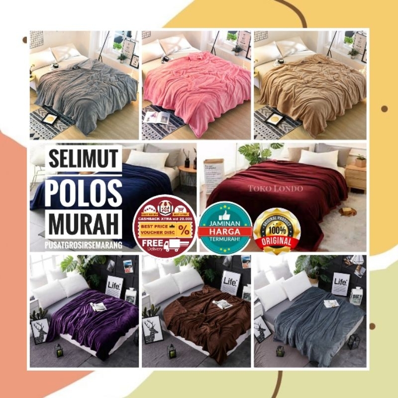 Jual Selimut Polos Tebal 600gr ANNA D&Z Selimut Bulu Polos Abu2 golden ...