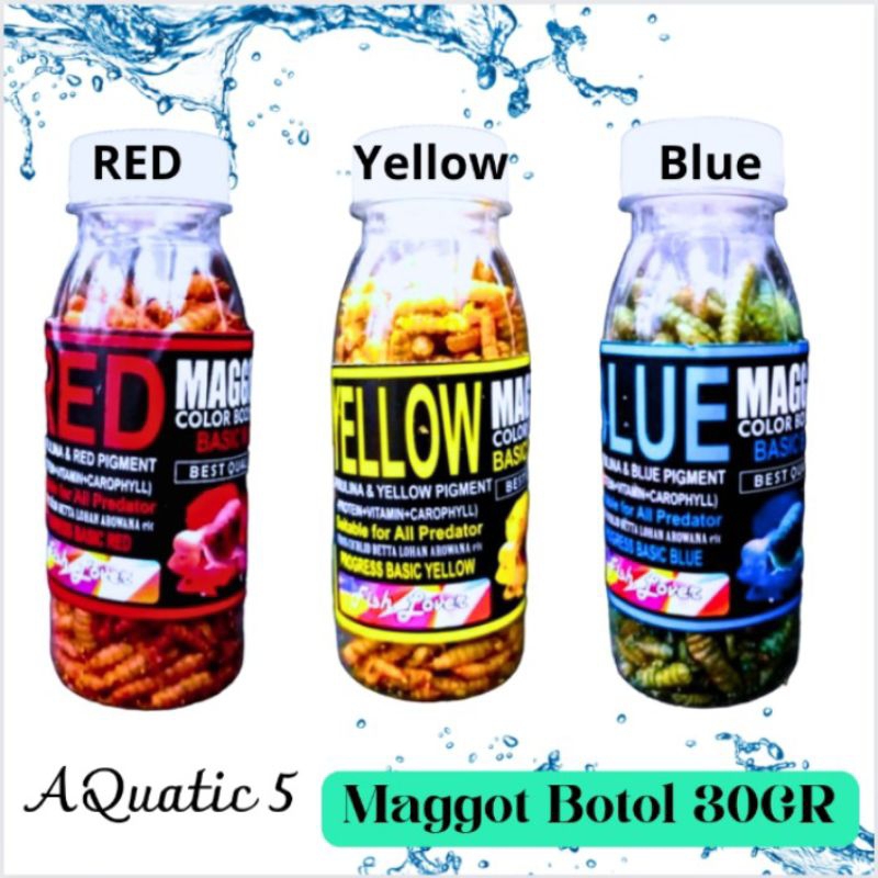 Jual MAKANAN IKAN PREDATOR MAGGOT BOTOL KERING FISH LOVER RED BLUE ...