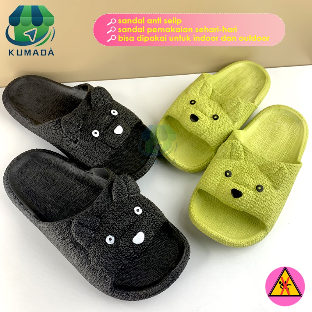 Jual Sandal Wanita Sandal Wanita Kartun Beruang Lucu/Sandal PVC Anti ...