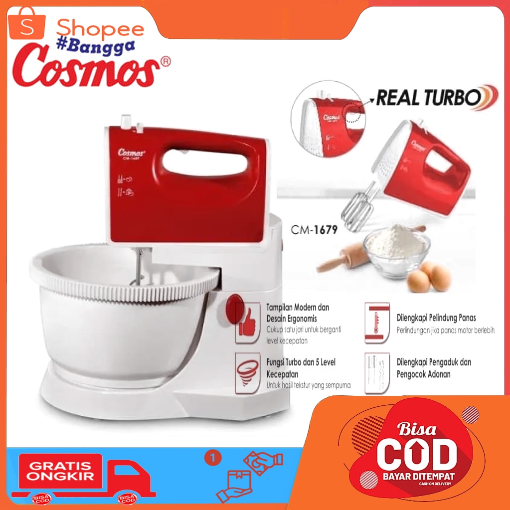 Jual Cosmos – Stand Mixer CM-1689 Cosmos yang dilengkapi dengan 2 buah ...