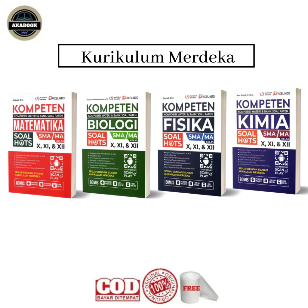 Jual Kompeten Fisika Kimia Biologi Matematika SMA/MA Kelas 10, 11, 12 Buku Soal Kurikulum ...