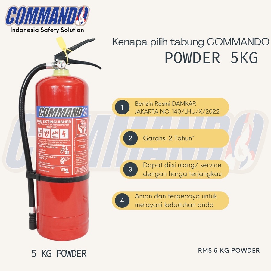 Jual Tabung APAR 5 Kg Commando / Alat Pemadam Api 5 Kg / Pemadam ...