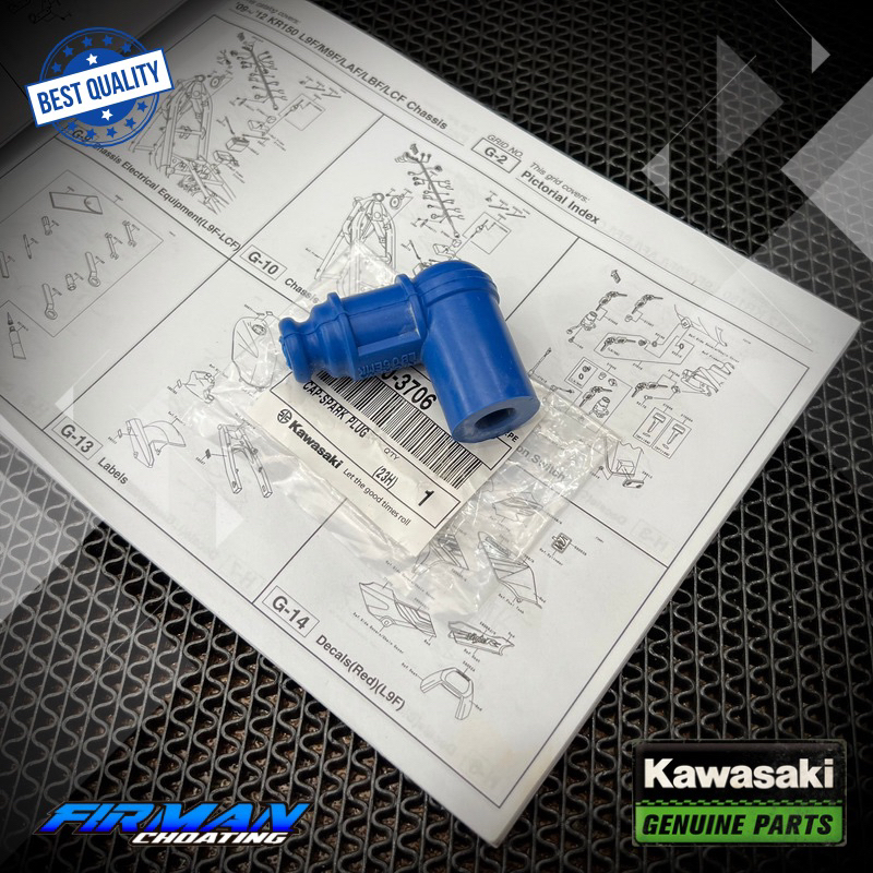 Jual KOP BUSI KAWASAKI RACING COP BUSI BIRU CAP SPARK PLUG BLUE ...