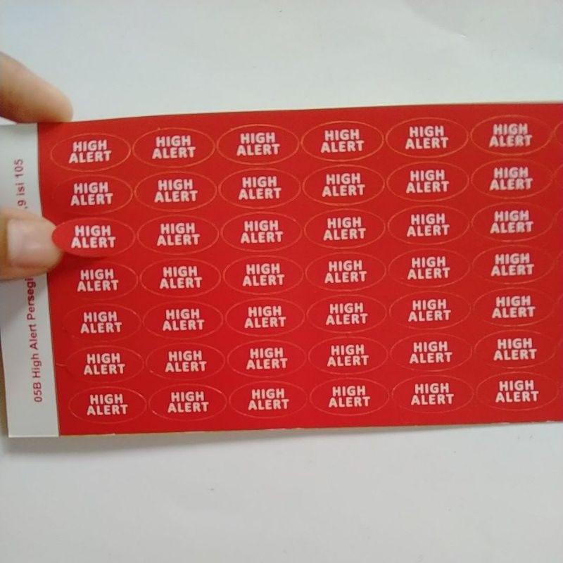 Jual stiker label high alert oval | Shopee Indonesia