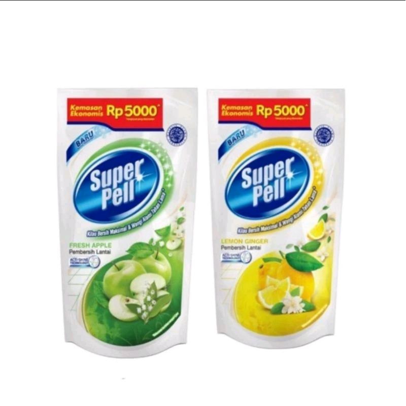 Jual Super Pell Pembersih Lantai 230ml kemasan 5000 rasa apel lemon ...
