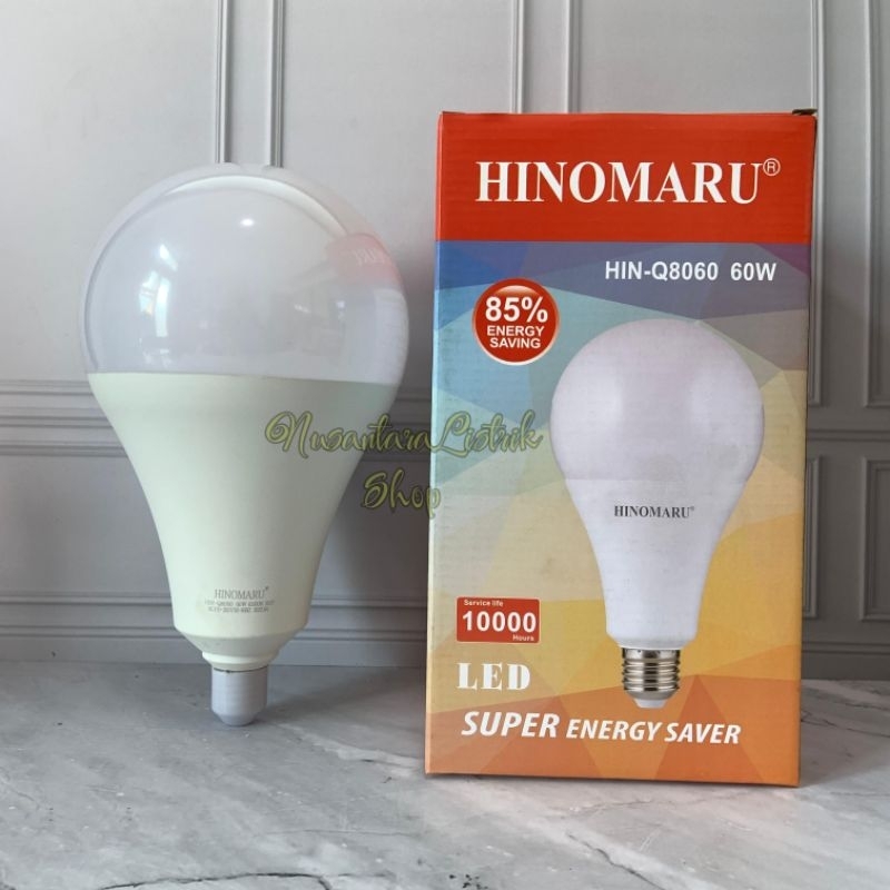 Jual Lampu Bohlam Led Hinomaru 60 Watt Led A Bulb 6500K Cahaya Putih | Shopee Indonesia