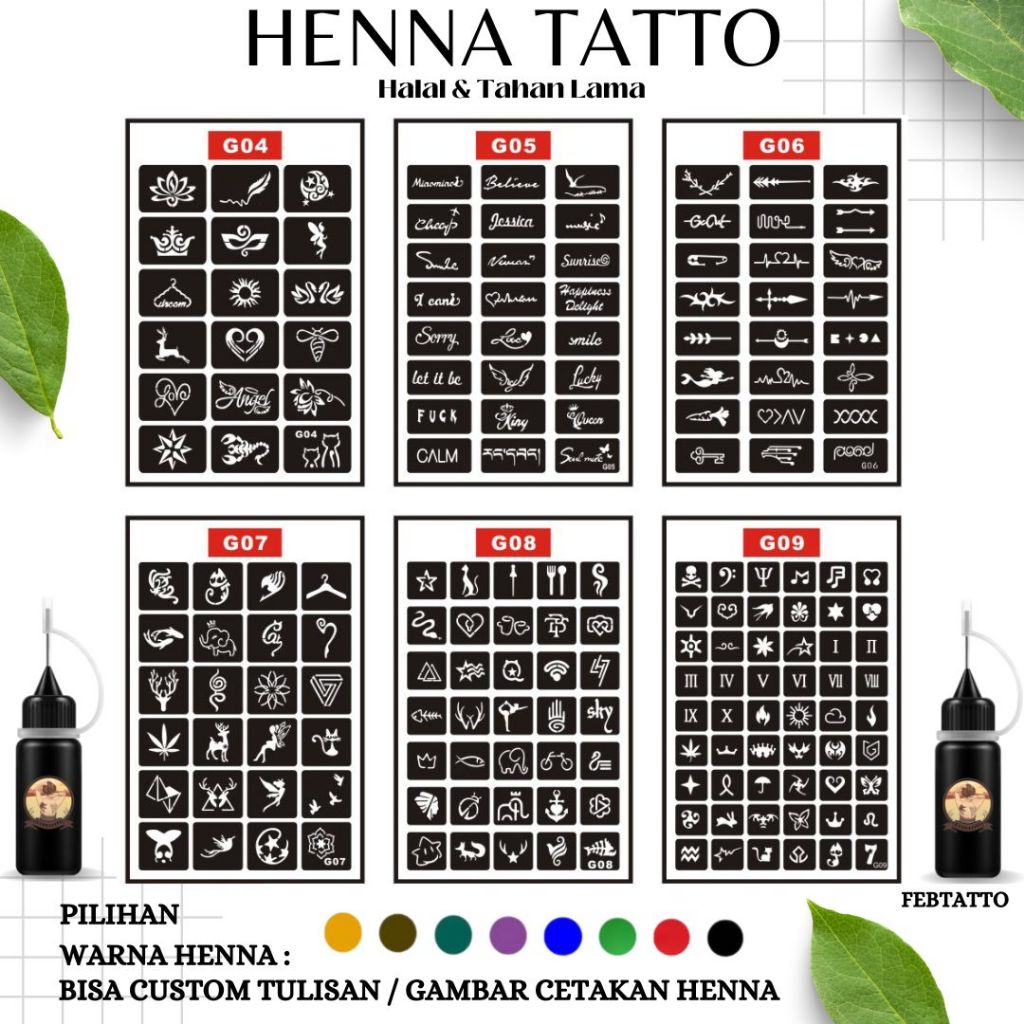 Jual Henna Tato Halal Tahan Lama Bisa Custom Hena Kit 10ml HEN G04 ...