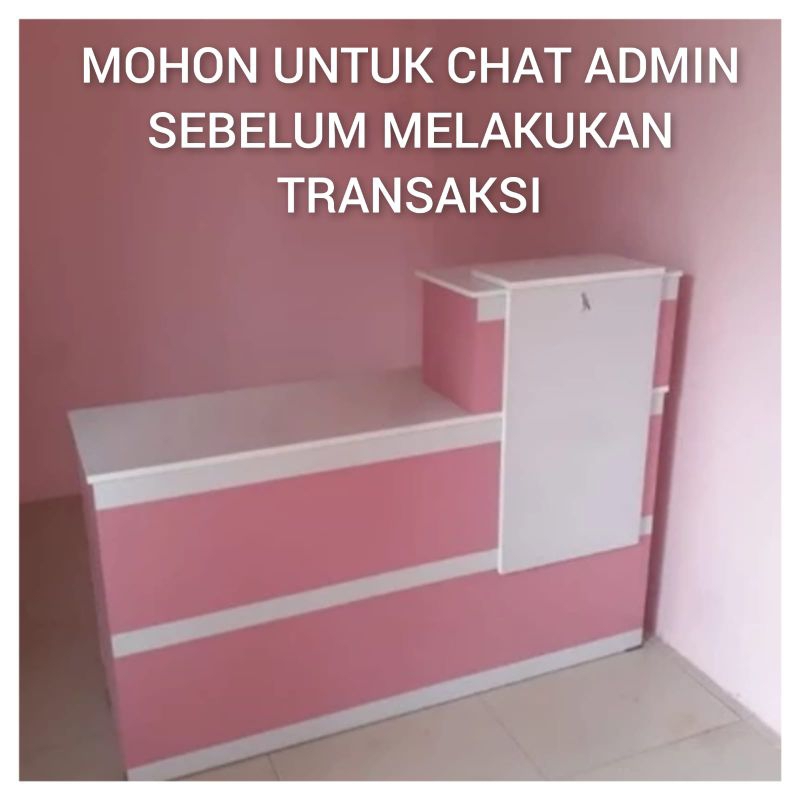 Jual MEJA KASIR TOKO MEJA RESEPSIONIS MEJA KLINIK BEST SELLER PINK MUDA ...