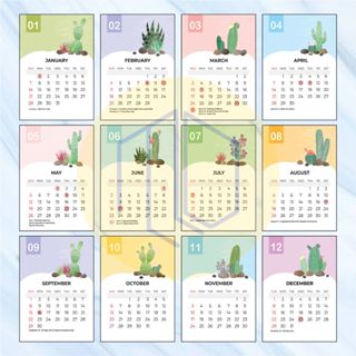 Jual KALENDER 2024 AESTHETIC MOTIF KAKTUS / KALENDER MEJA / KALENDER ...