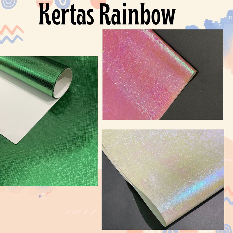 Jual Kertas Kado Rainbow Glossy Polos/ Kertas Rainbow mengkilap ...