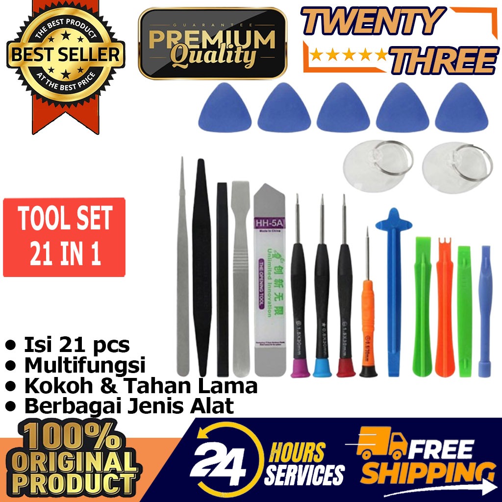 Jual Tool Set 21 in 1 Alat Servis Reparasi HP Android iPhone Laptop ...