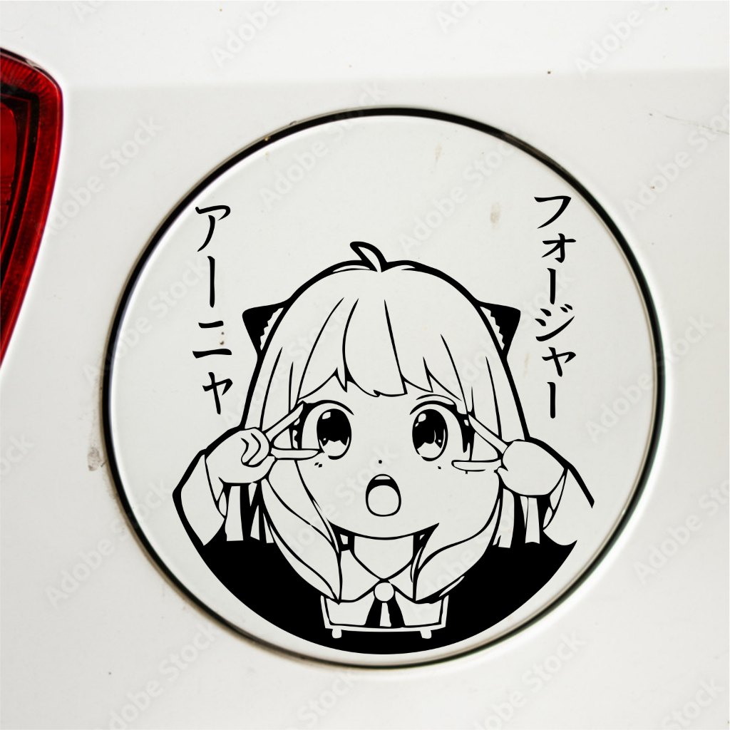 Jual sticker mobil cutting sticker anime anya foger tutup tangki mobil ...