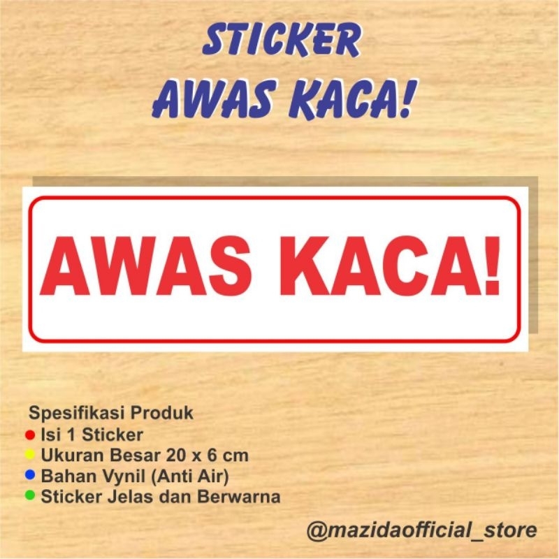 Jual Sticker Awas Kaca Warna Merah Hati Hati Anti Air | Shopee Indonesia