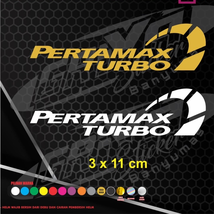Jual Sticker pertamax turbo stiker cutting pertamax turbo helmet helm ...