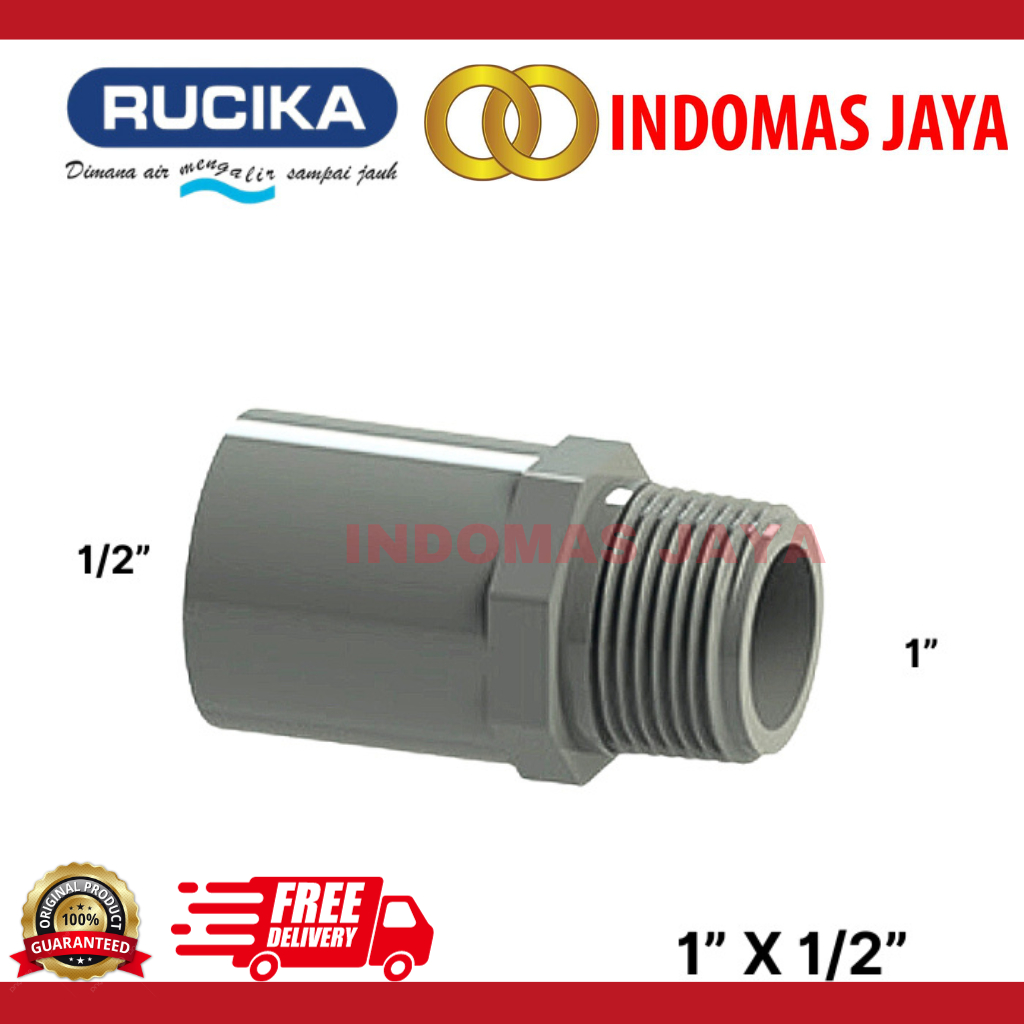 Jual Sambungan Pipa PVC SDL AW 1 x 1/2 " Sock Drat Luar 1 x 1/2 Inch ...