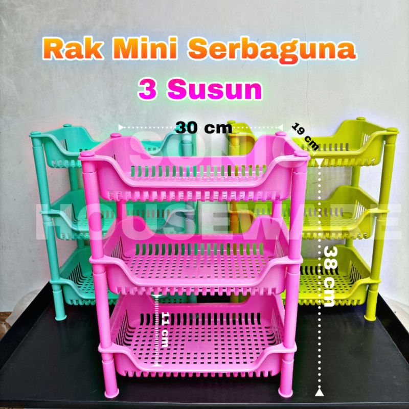 Jual Rak Mini Segi 3 Susun 3 Tingkat Tempat Organizer Meja Bawang Cabai ...