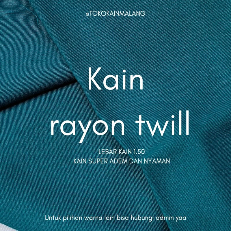 Jual KAIN RAYON | RAYON TWILL POLOS METERAN (HARGA PER 0.5 METER ...