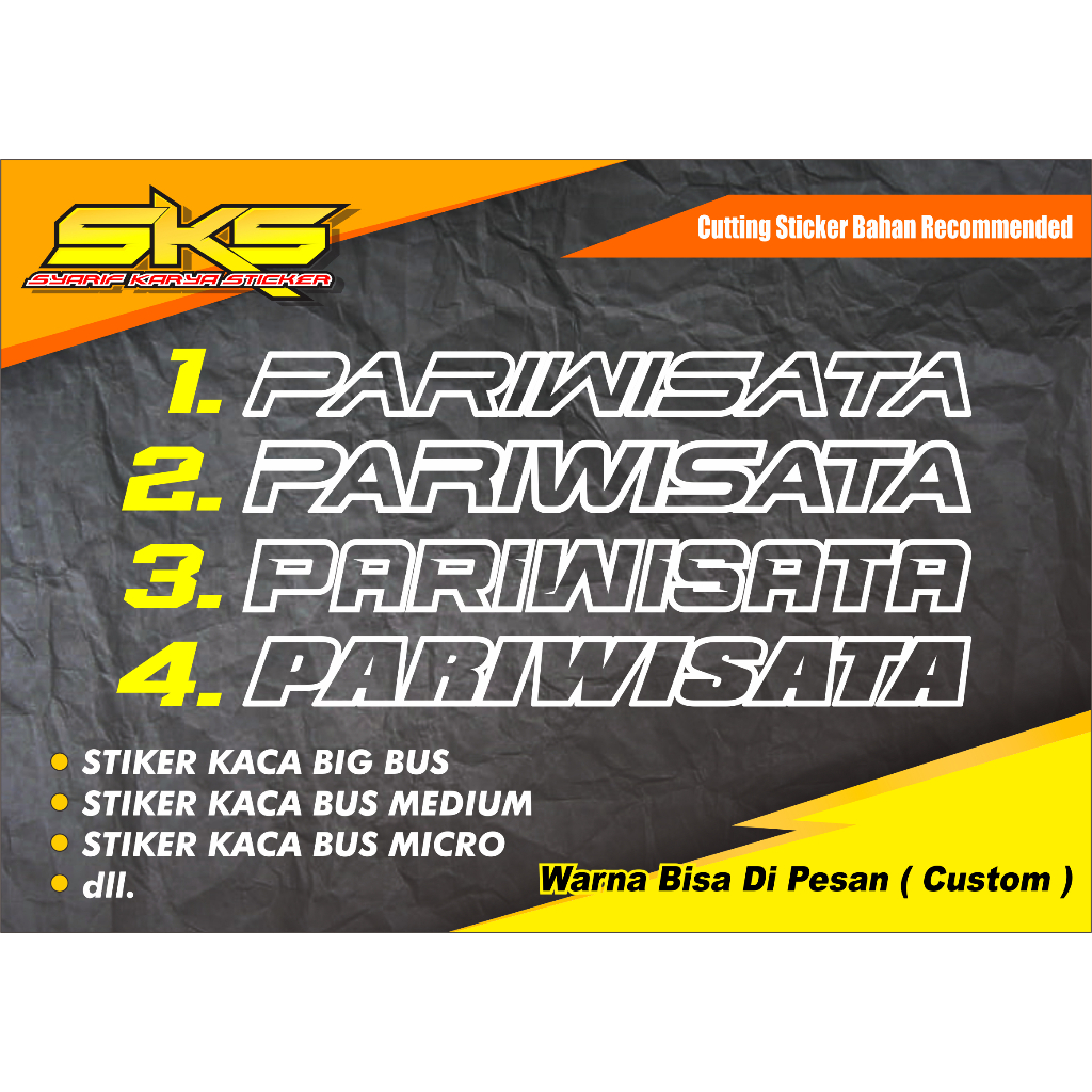 Jual STICKER STIKER DECAL DECALS KACA BUS PARIWISATA BIG BUS MEDIUM ELF ...