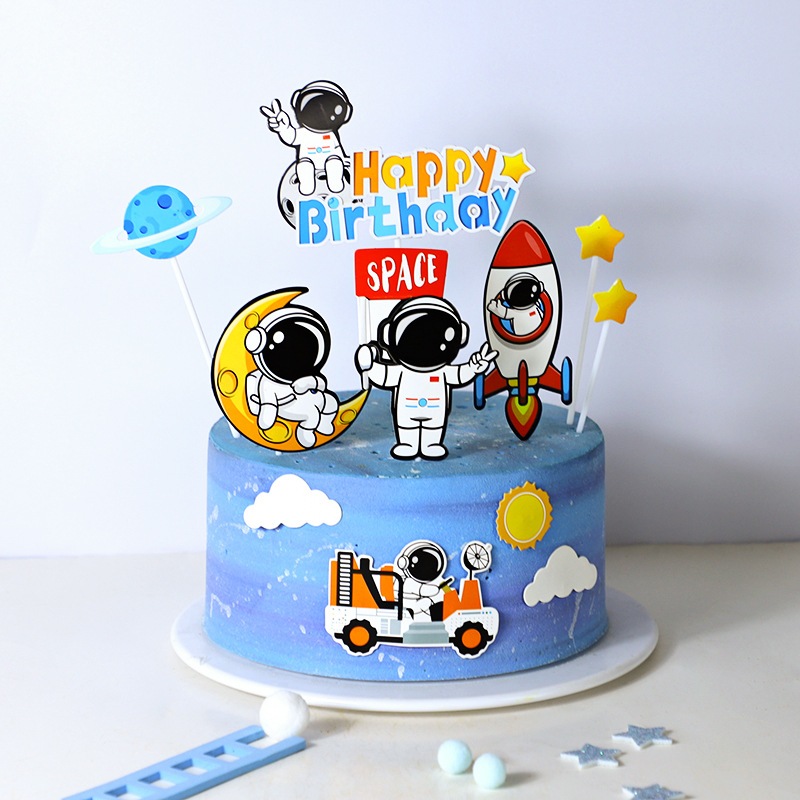 Jual Cake Topper Astronot Luar Angkasa/Topper Tusukan Kue Karton ...