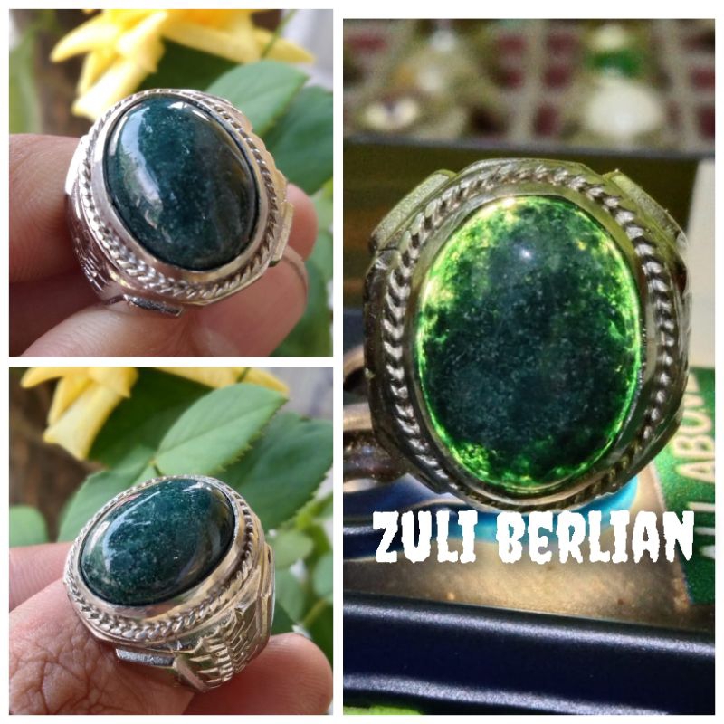 Jual Cincin batu akik badar lumut suliki natural | Shopee Indonesia
