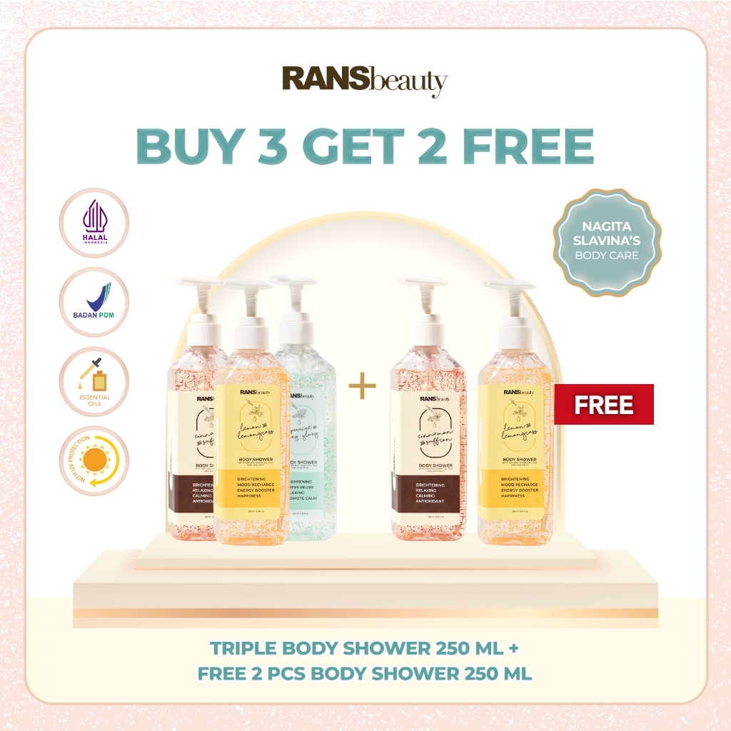 Jual (BUY 3 GET 2 FREE) Rans Beauty Triple Body Shower (All Variant ...
