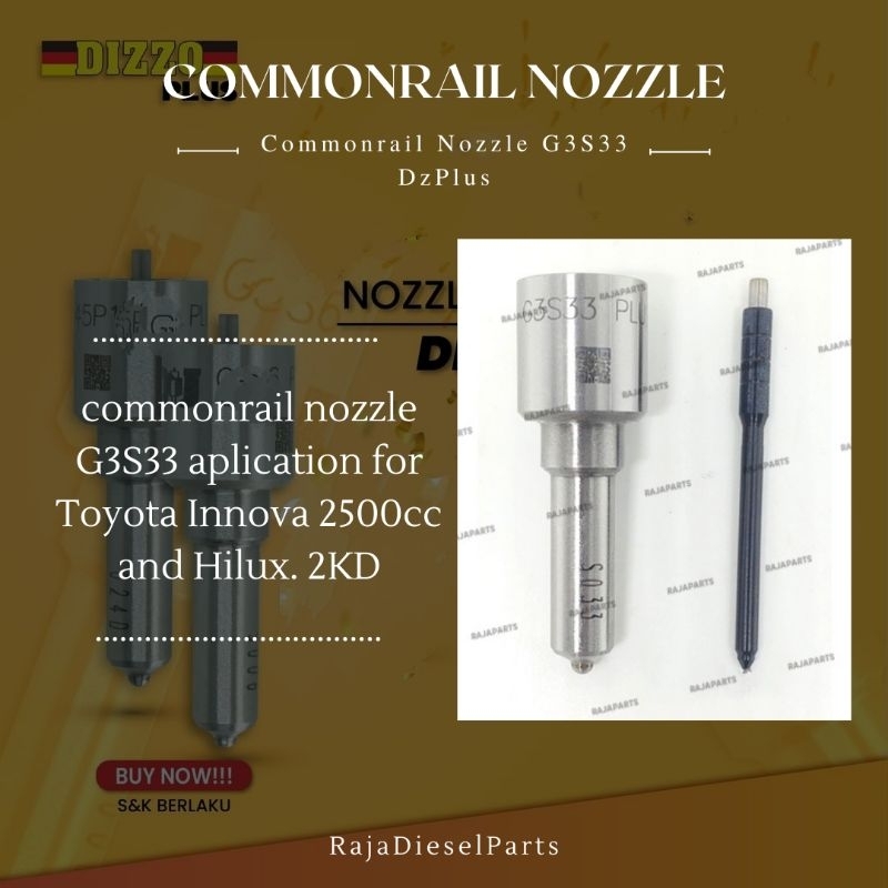 Jual Commonrail Nozzle G3S33 Dzplus Commonrail Nozzle Toyota Innova ...