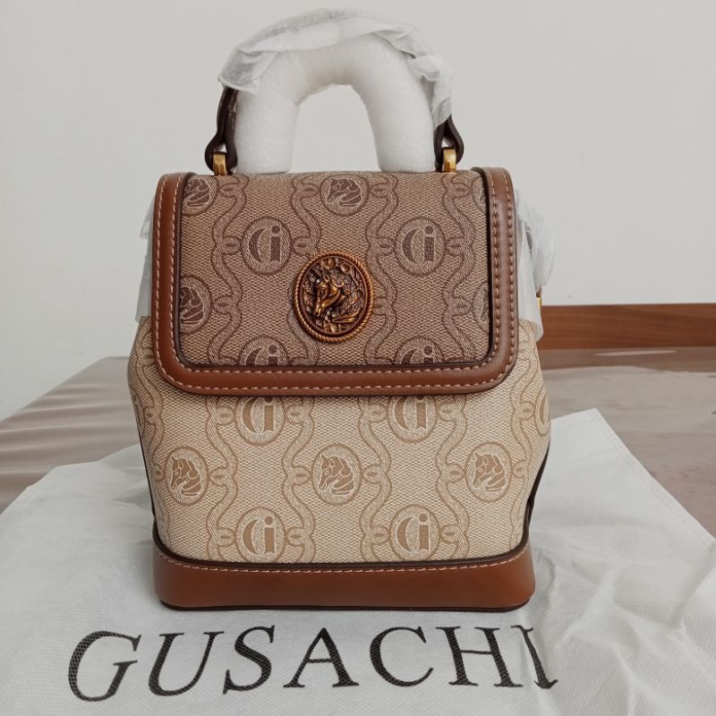 Jual Tas Ransel Kecil Brand GUSACHI Motif Vintage Bisa Sling Bag Untuk ...