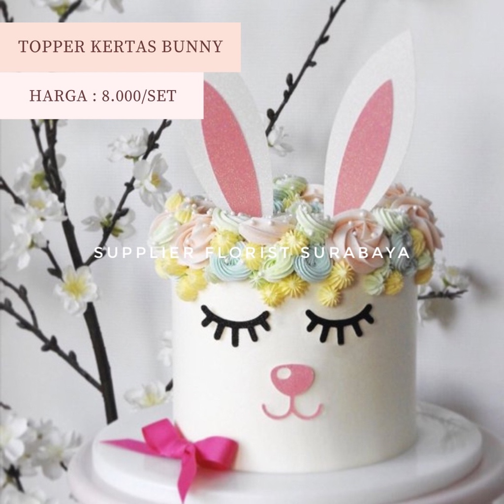 Jual [1 SET] TOPPER KERTAS BUNNY KELINCI LUCU HIASAN KUE TART KELINCI ...