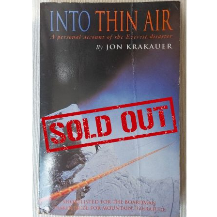 Jual MOUNTAINEERING/CLIMBING - Into Thin Air by Jon Krakauer, 1998 ...